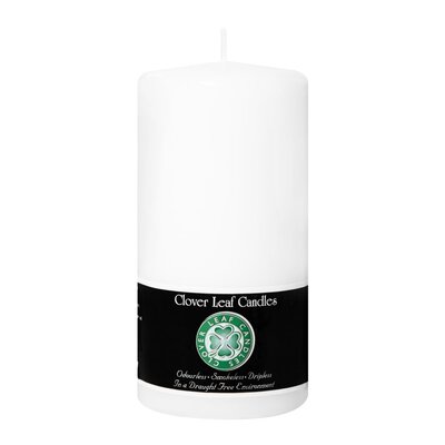 Clover Leaf White Pillar Candle 5 x 8cm | PnP