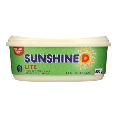 Sunshine D Lite 40% Fat Spread Tub 500g | PnP