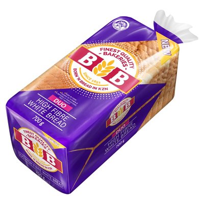 B.B Bakery Duo High Fibre White Bread 700g | PnP
