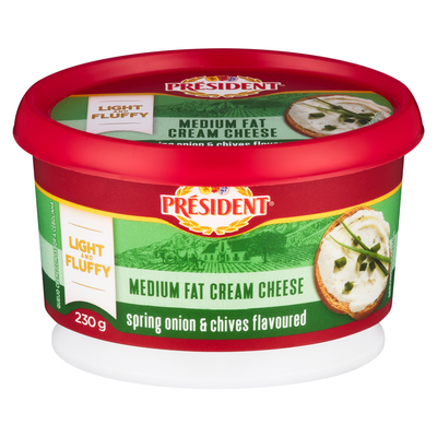President Low Fat Spring Onion & Chives Cream Cheese 230g | Smart Price ...