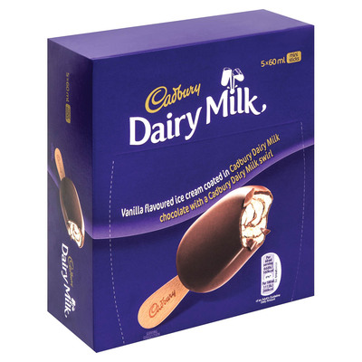 Cadbury Dairy Milk Mini Ice Cream Sticks 5 x 60ml | PnP