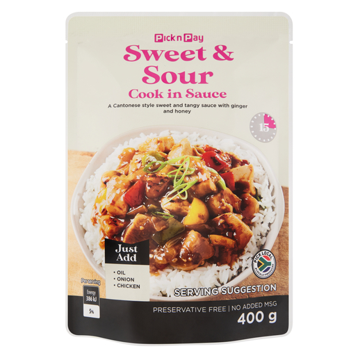 PnP Sweet & Sour Chicken Cook In Sauce 400g | PnP
