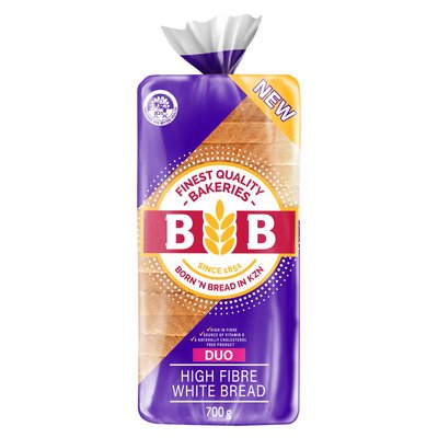 B.B Bakery Duo High Fibre White Bread 700g | PnP