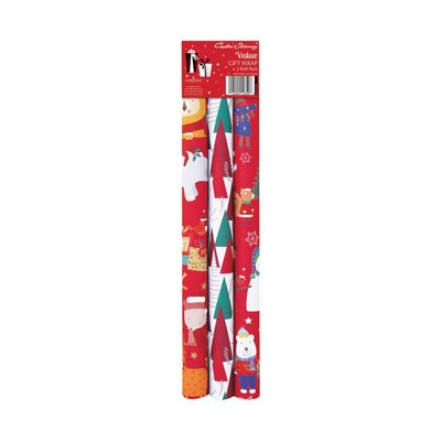 Creative Assorted Christmas Gift Wrap 1m x 50cm 3 Pack | PnP