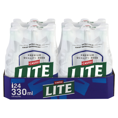 Castle Lite Premium Lager Beer 24 x 330ml | Smart Price Specials | PnP Home