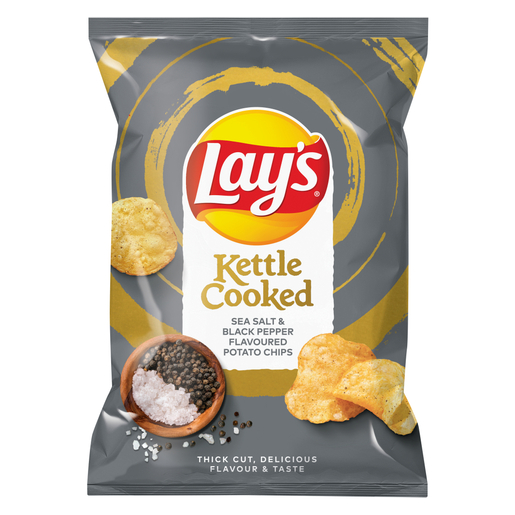 Lay's Sea Salt & Black Pepper Kettle Cooked Potato Chips 120g | PnP