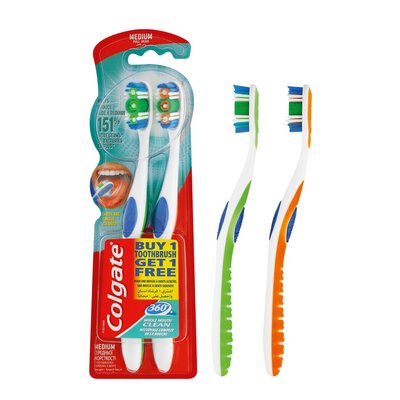Colgate 360 Clean Medium Toothbrush 2 Pack | Smart Price Specials | PnP ...