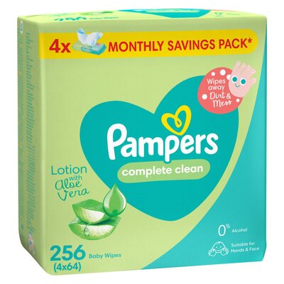 Pampers Complete Clean Wet Wipes 256 (4x64) Baby Wipes | Smart Price ...