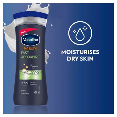 Vaseline Men Fast Absorbing Moisturizing Body Lotion for Dry Skin 400ml ...