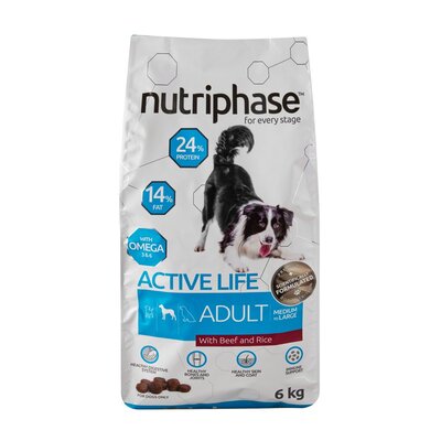 Nutriphase Beef & Rice Medium Large Dog Food 6kg | PnP