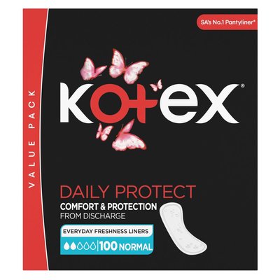 Kotex Daily Protect Liners - Normal 100 Pack Unscented | Smart Price ...