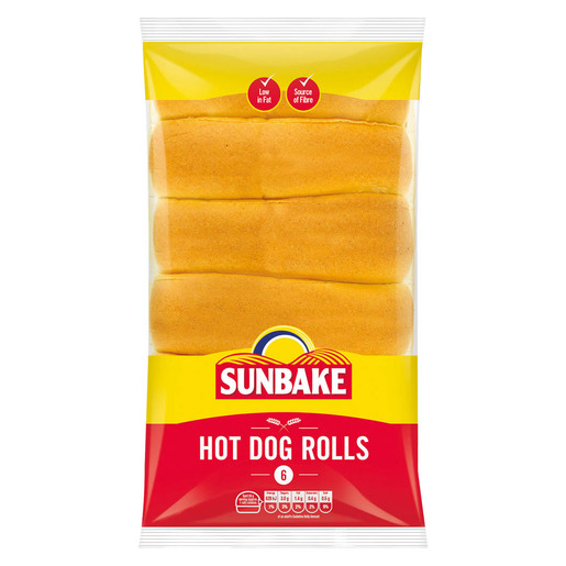 Sunbake Everyday Hot Dog Rolls 330g | PnP