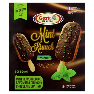 Gatti Mini Mint Krunch Ice Cream Sticks 6 x 60ml | PnP