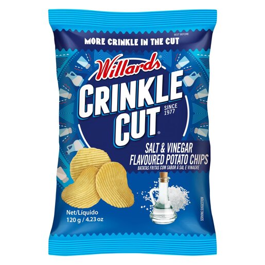 Willards Crinkle Cut Salt & Vinegar Chips 120g | PnP