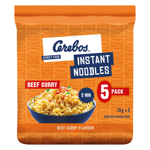 Cerebos Street Food Beef Curry Flavour Instant Noodles 5 x 70g | PnP