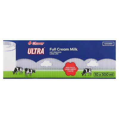Clover Ultra Uht Full Cream Milk 10 x 500ml | PnP