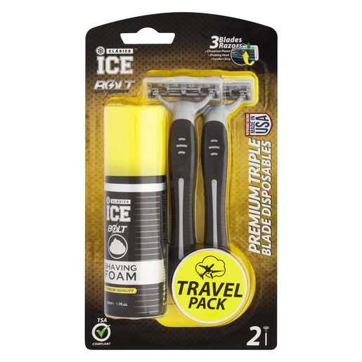Clasico Ice Bolt Travel Pack Triple Blade Razor | PnP