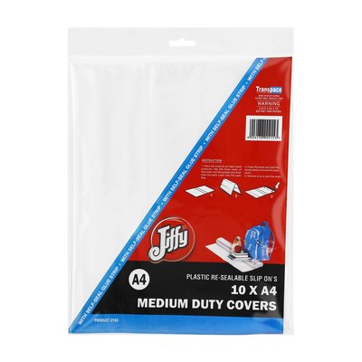Jiffy Transparent Adjustable Heavy Duty Plastic Book Covers 10 Pack | PnP