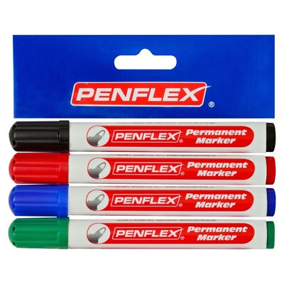 Penflex Assorted Fine Whiteboard Markers 4 Pack | PnP