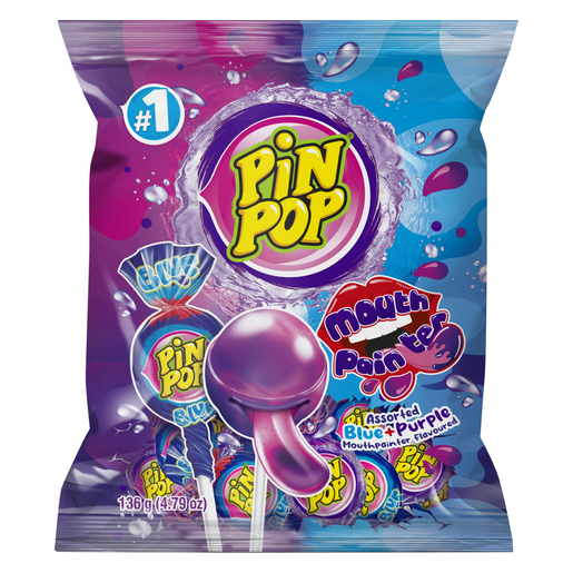 Pin Pop Assorted Blue & Purple Flavoured Mouth Painter 8 Pack | PnP