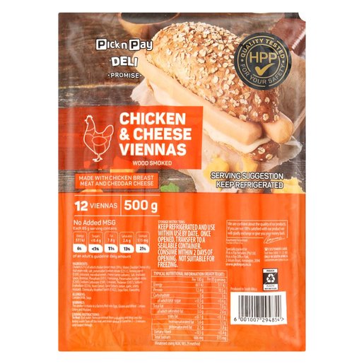 PnP Chicken Cheese Viennas 500g | PnP
