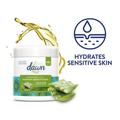 Dawn Aloe Vera & Avocado Oil Soothing Body Cream for Sensitive Skin ...