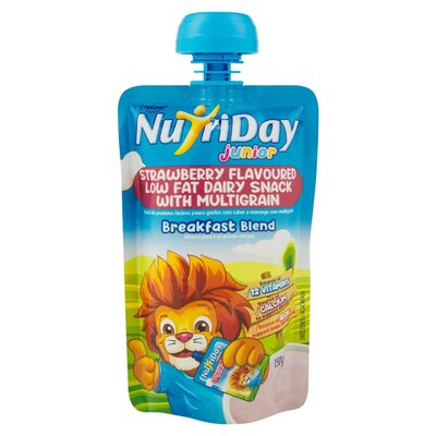 Danone Nutriday Junior Strawberry Low Fat Dairy Snack Pouch 150ml | PnP