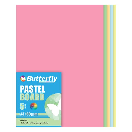 Butterfly A3 Pastel Board Assorted 5 Sheets | Smart Price Specials ...