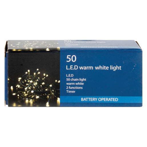Simple Light Warm Light 50 Led Battery Operated Indoor | PnP
