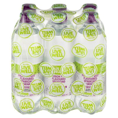 Live Well Passion Fruit Flavoured Sparkling Drink 500ml x 6 | PnP