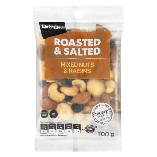 PnP Roasted & Salted Mixed Tree Nuts & Raisins 100g | PnP