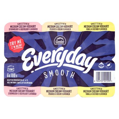 Sundale Smooth Peach, Apricot, Strawberry & Granadilla Yoghurt 6 Pack | PnP