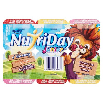 Danone Nutriday Junior Full Cream Smooth Strawberry, Mixed Fruit ...