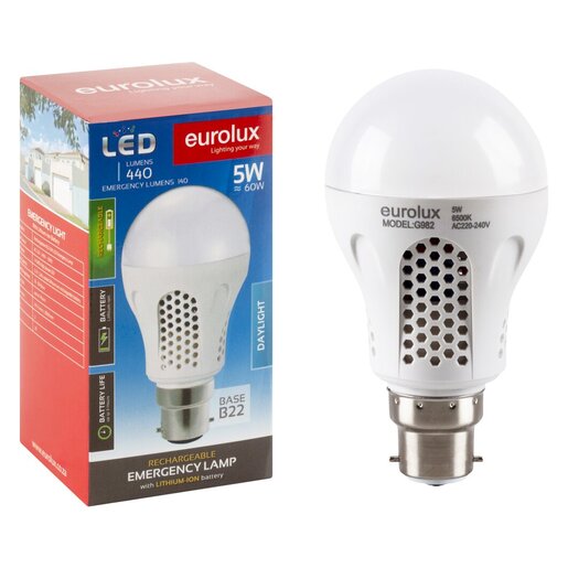 Eurolux Led Recharge Lamp B22 5w Daylight | PnP