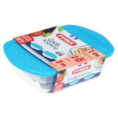 Pyrex Cook & Store Blue 2 Pieces | PnP