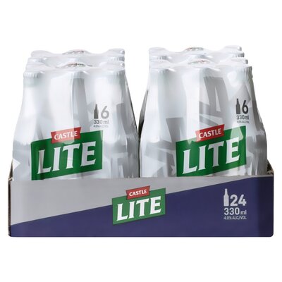 Castle Lite Premium Lager Beer 24 x 330ml | PnP