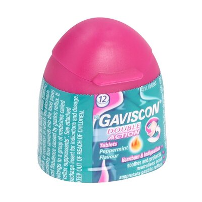 Gaviscon Double-action Antacid Tablets Peppermint 12s | Smart Price ...
