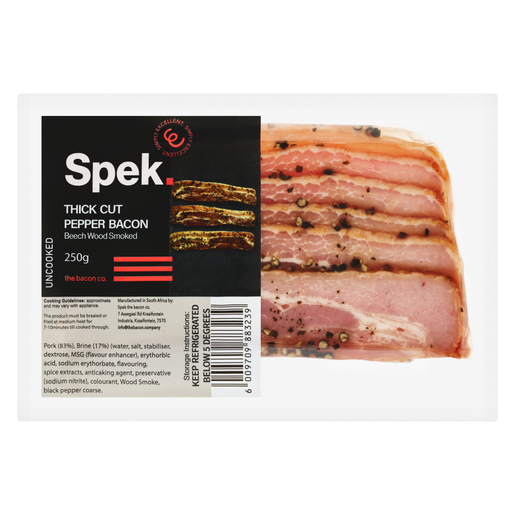 Spek Thick Cut Peppered Bacon 250g | PnP