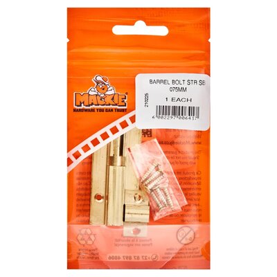 Mackie Brass-Plated Straight Barrel Bolt 75mm | PnP