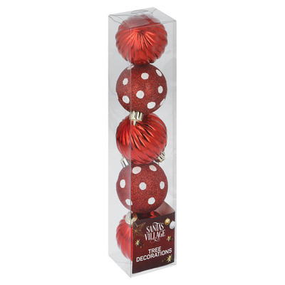 Santa's Village Ball Red 60mm x 5 | PnP