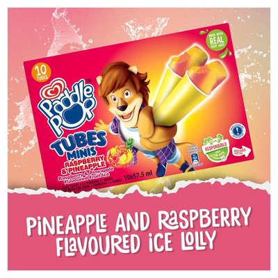 Ola Paddlepop Pineapple & Raspberry Flavoured Fruit Ice Tube Multi-Pack ...