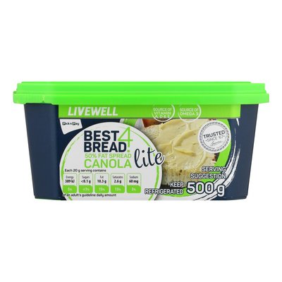 PnP Live Well 50% Fat Spread Canola Lite Tub 500g | PnP