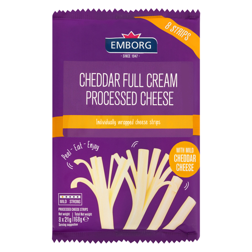 Emborg Cheddar Full Cream Processed Cheese Strips 168g | PnP