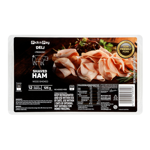 PnP Shaved Smoked Ham 125g | PnP