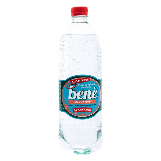 Bene Strawberry Sparkling Springwater Sugar Free Water 1L x 12 | PnP
