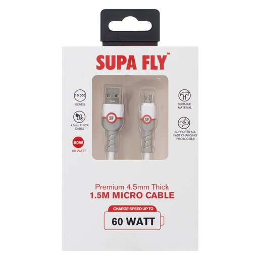 Supa Fly Premium Micro Cable 4.5mm x 1.5m | Smart Price Specials | PnP Home