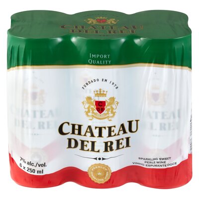 Chateau Del Rei Sweet Perle Sparkling White Wine Can 250ml x 6 | Smart ...