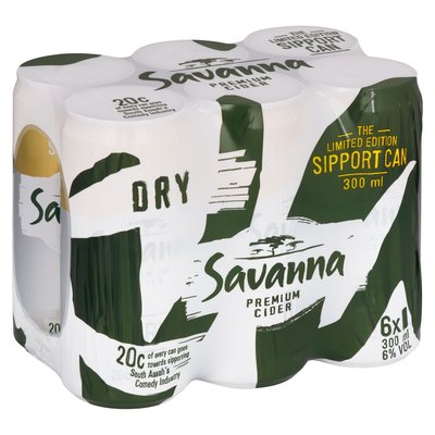 Savanna Dry Can 6 x 300ml | PnP