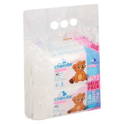 Cherubs Fragrance Free Baby Wipes 6 x 72 Pack | PnP