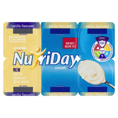 Danone Nutriday Low Fat Smooth Vanilla Dairy Snack 6 x 100g | PnP